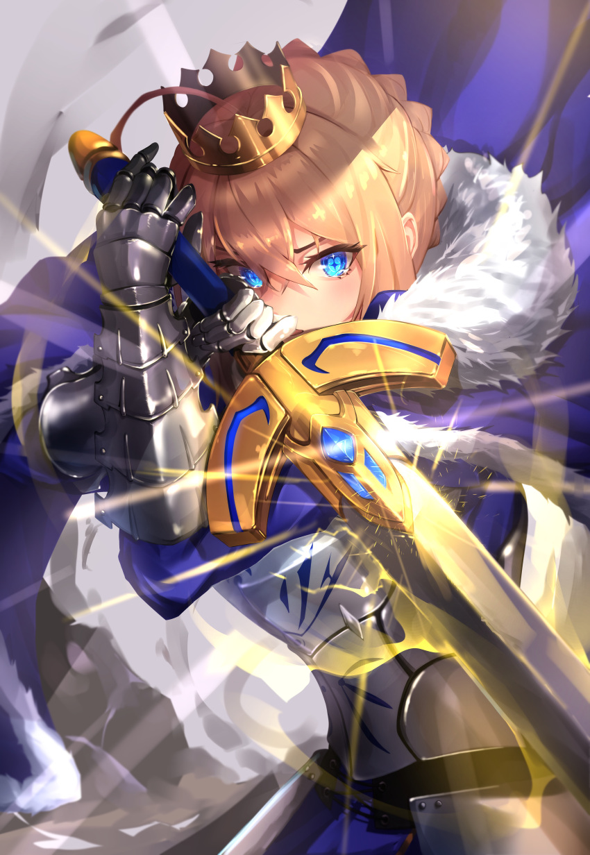 Safebooru - + + 1girl absurdres armor artoria pendragon (fate) blonde hair blue dress blue eyes ...
