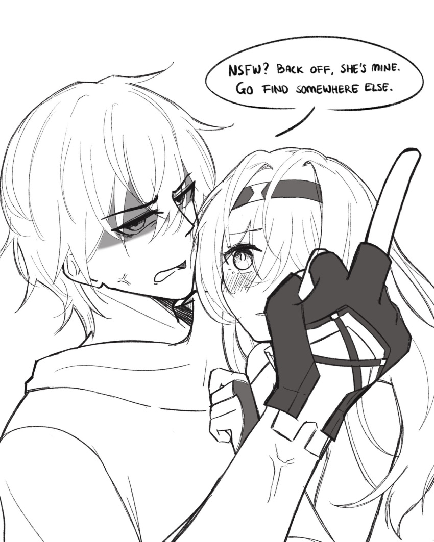 Safebooru - anger vein angry bridal gauntlets caelus (honkai: star rail) english text fingerless ...