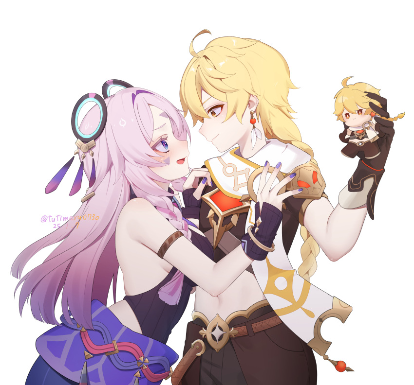 Safebooru - 1boy 1girl absurdres aether (genshin impact) ahoge artist ...