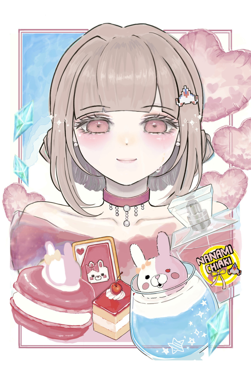 Safebooru - 1girl absurdres blunt bangs blush brown hair choker ...