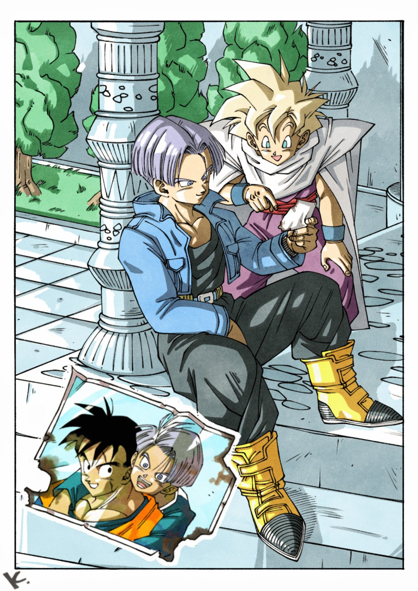 Safebooru - 2boys black jumpsuit black pants blonde hair blue eyes blue ...