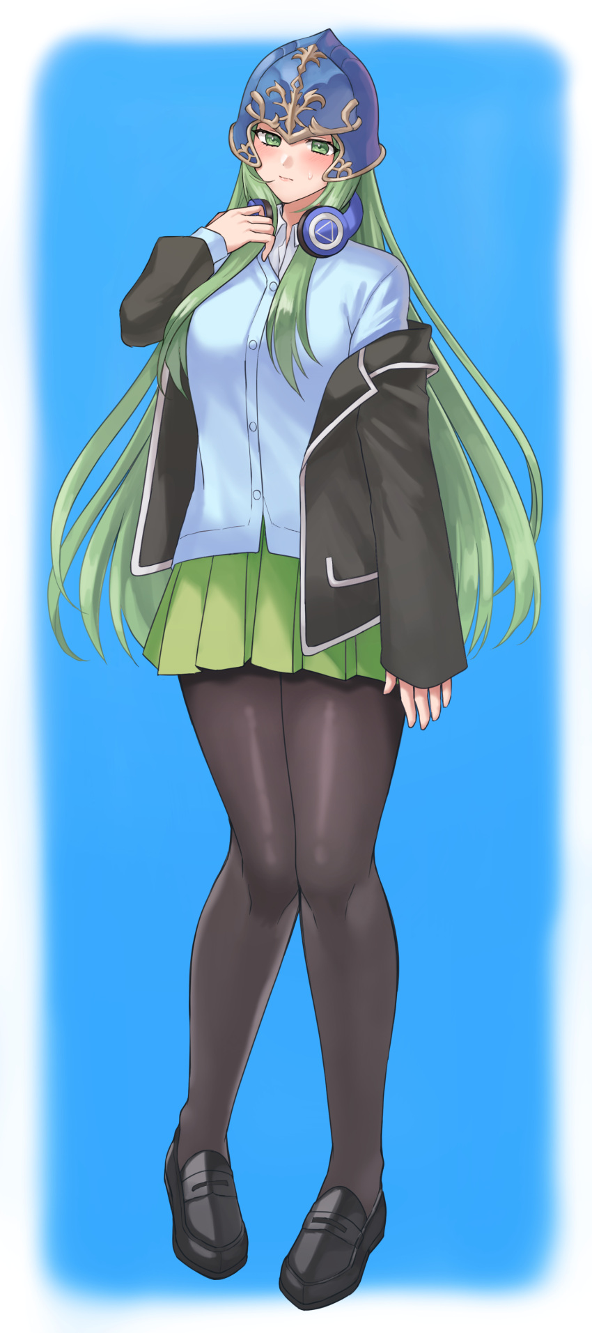 Safebooru - 1girl absurdres alternate costume black jacket black ...