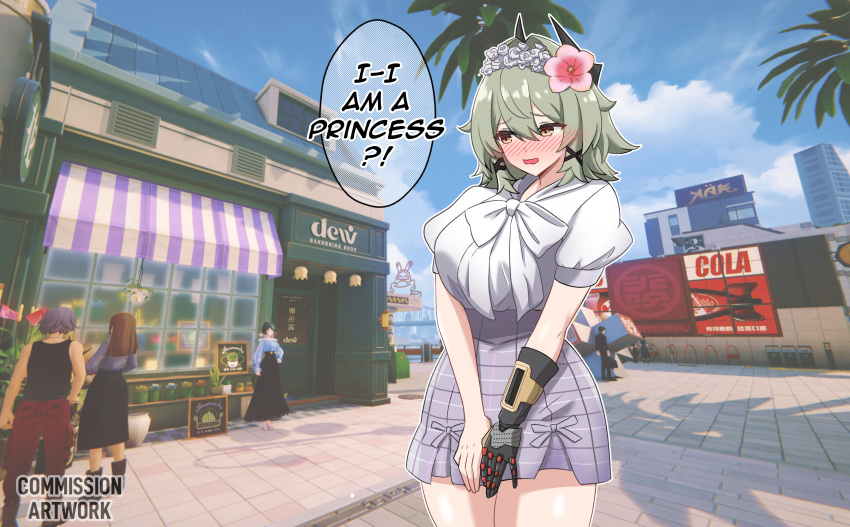 Safebooru - caesar king (zenless zone zero) flower crown kulo jawa robot arm skirt zenless zone ...