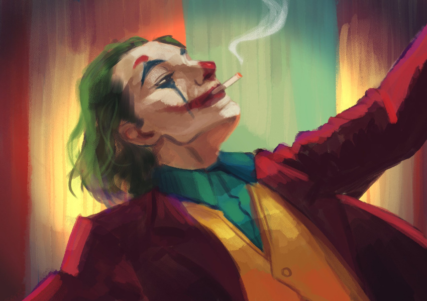 Safebooru - 1boy batman (series) cigarette dc comics facepaint green ...