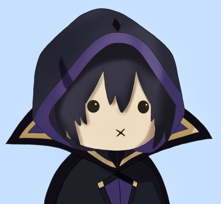 Safebooru - 1boy black coat black hair chibi cid kagenou coat hair ...