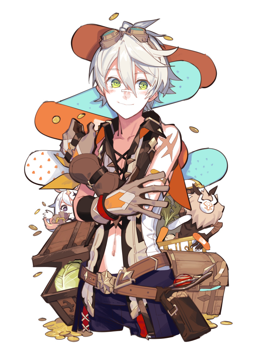 Safebooru - 1boy absurdres bandaid bandaid on face bandaid on nose belt ...