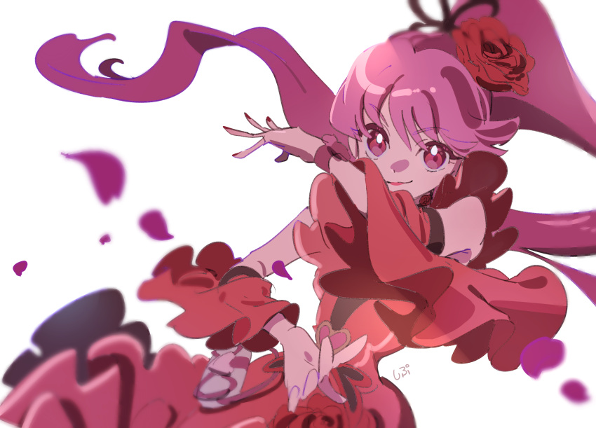 Safebooru - 1girl aino megumi black ribbon blurry blurry foreground closed mouth cure lovely ...