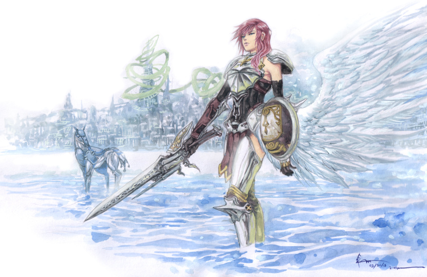 Safebooru - 1girl 2013 absurdres arm shield armor armored boots armored ...