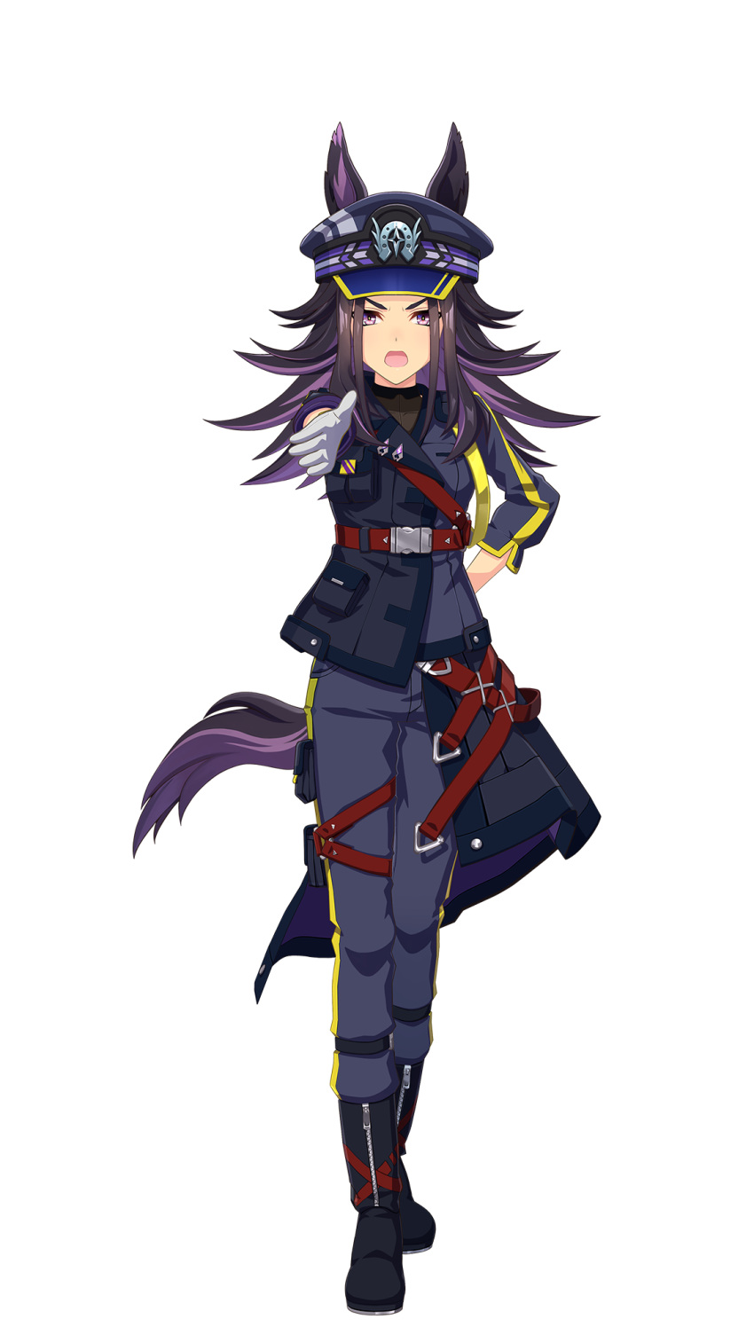 Safebooru - 1girl 3d animal ears belt black boots black hat black ...