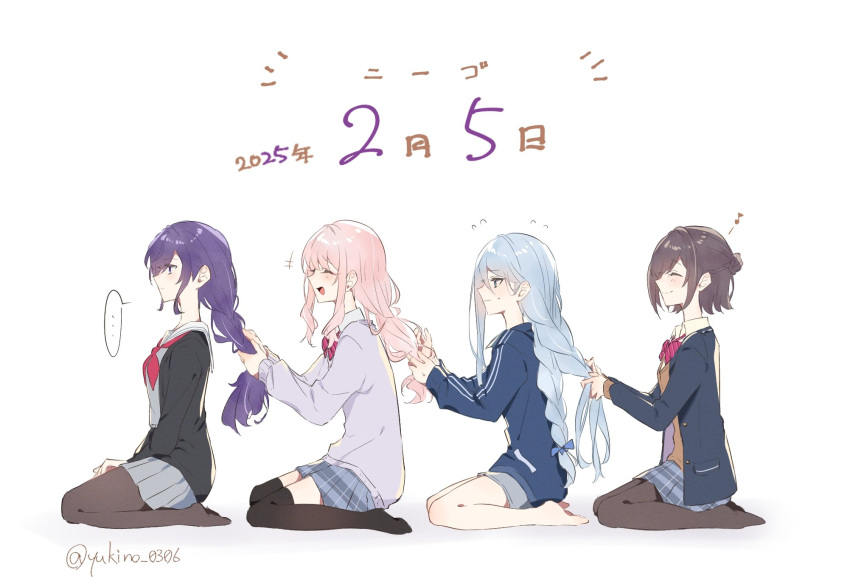 Safebooru - 1other 25-ji nightcord de. (project sekai) 3girls :d adjusting another's hair ...