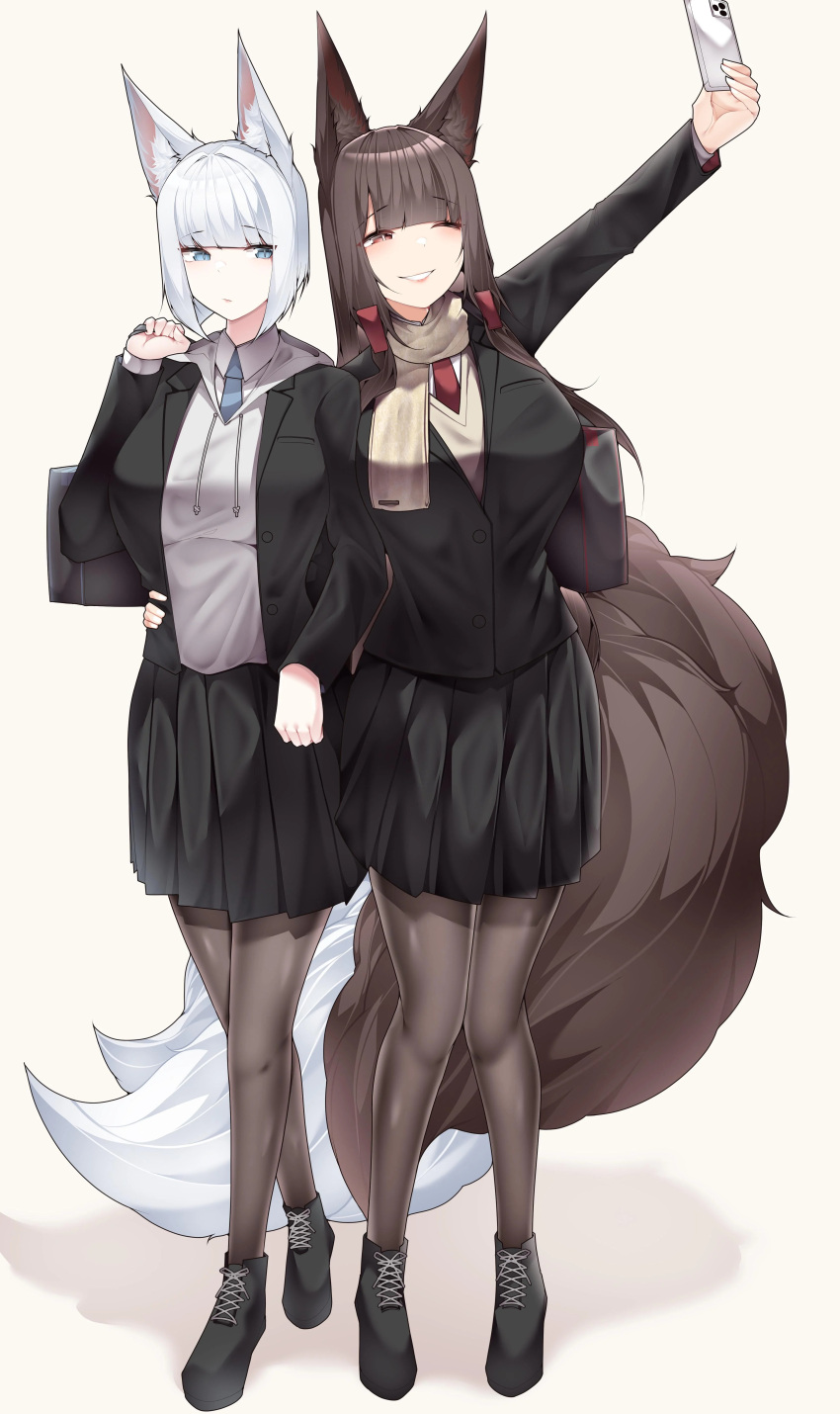 Safebooru - akagi (azur lane) animal ears azur lane cellphone fox ears ...