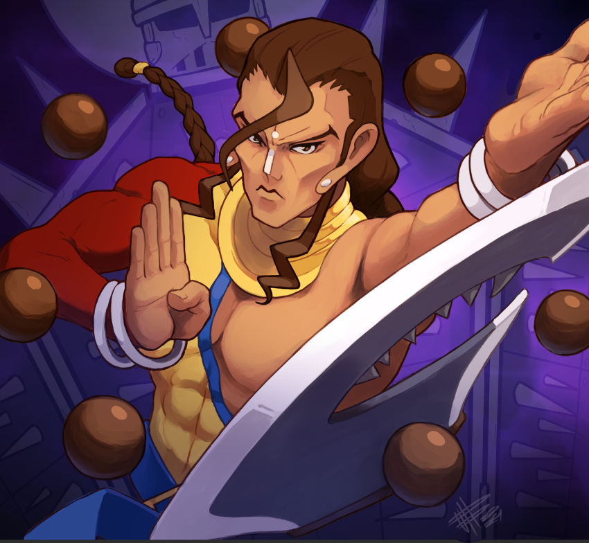 Safebooru - armlet brown hair capcom dark skin darkstalkers donovan ...