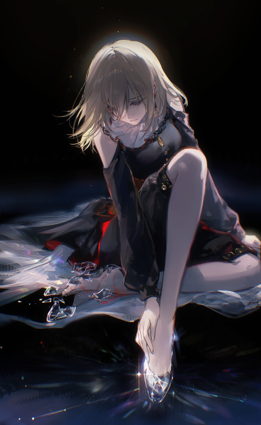 Safebooru - 1girl absurdres bang dream! bang dream! it's mygo!!!!! black dress blonde hair ...