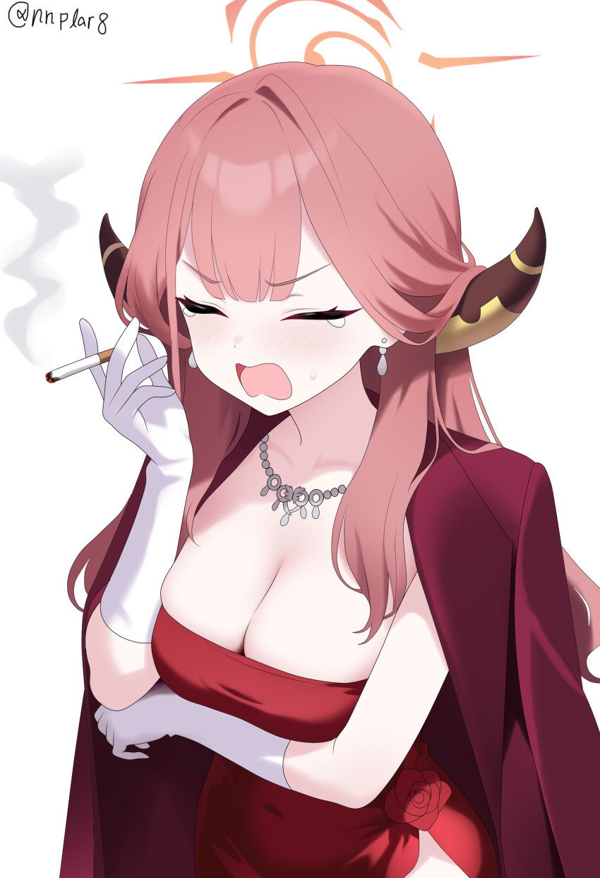 Safebooru - 1girl absurdres arm under breasts aru (blue archive) aru (dress) (blue archive) blue ...