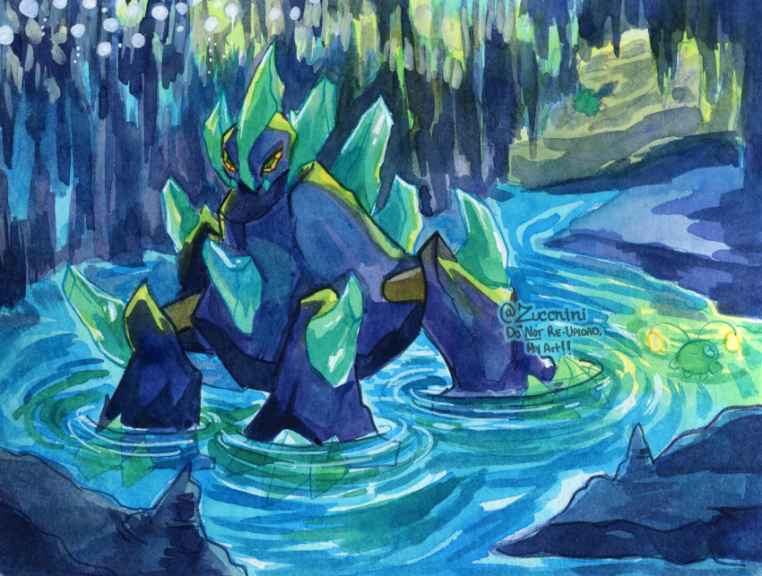 Safebooru - alternate color cave interior chinchou english text ...