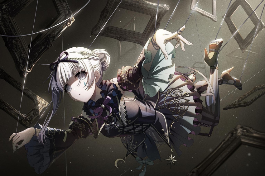 Safebooru - d4dj dress grey eyes izumo saki long hair silver hair | 5616561