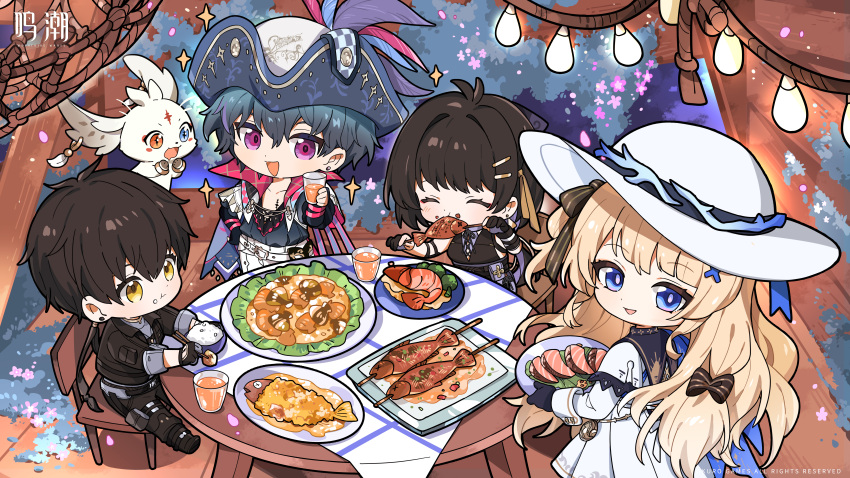 Safebooru - 2boys 2girls abby (wuthering waves) absurdres black bow ...