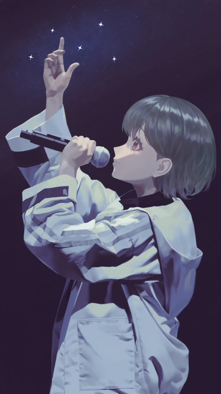 Safebooru - 1girl absurdres arm up bang dream! bang dream! it's mygo!!!!! brown eyes closed ...