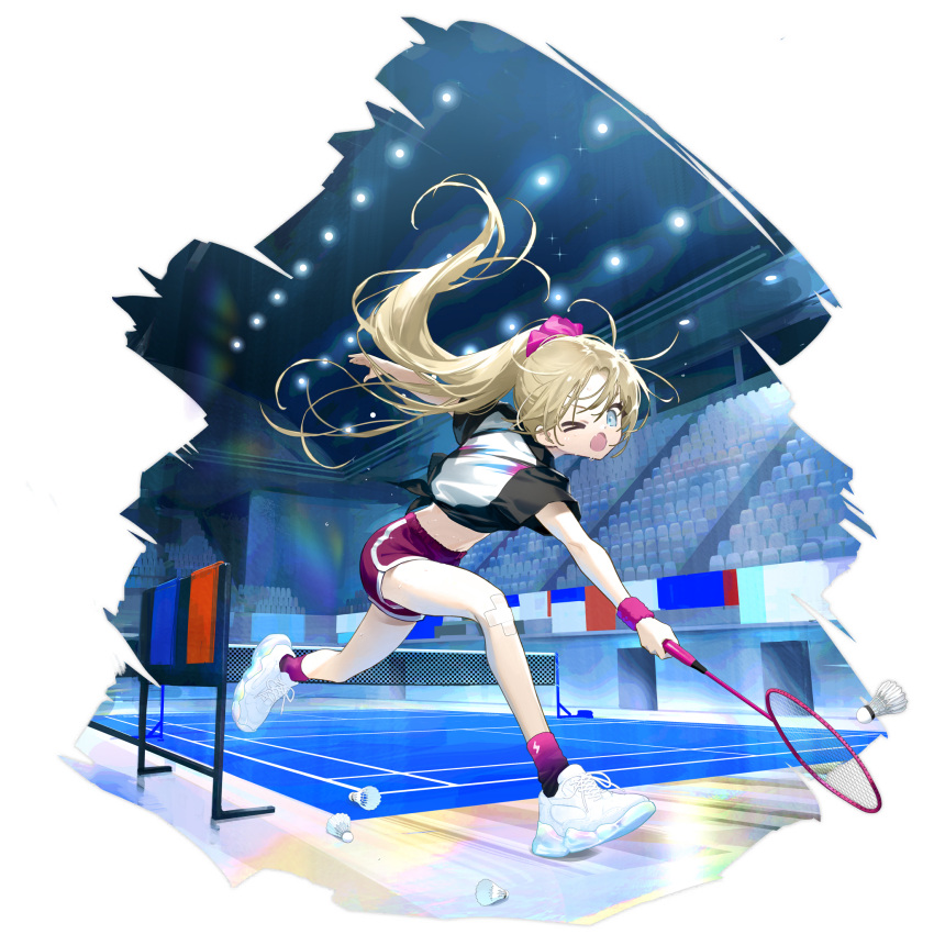 Safebooru - > o 1girl badminton badminton racket bandaid bandaid on ...