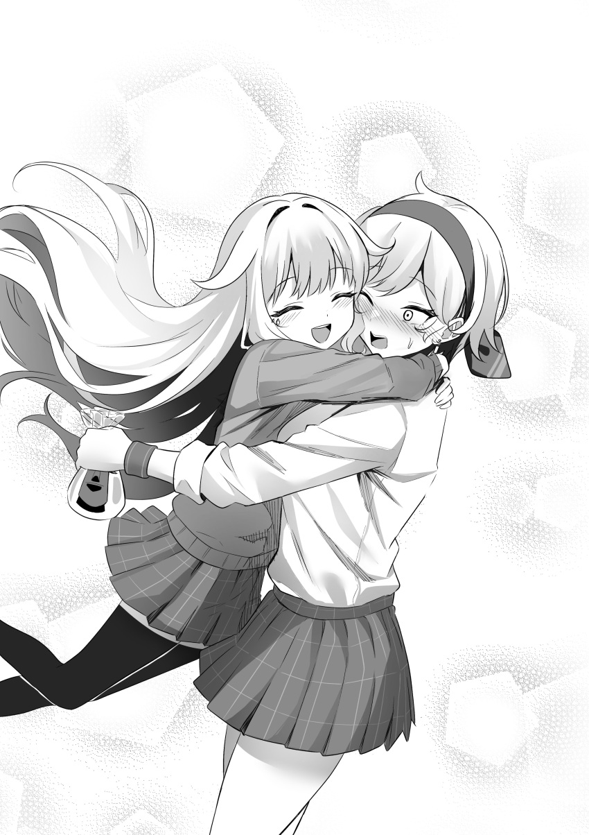 Safebooru - 2girls absurdres alternate costume alternate universe blush cardigan chocolate ...