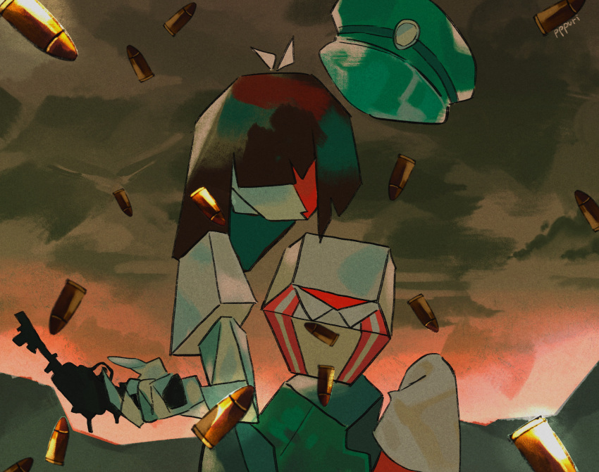 Safebooru - 1girl blunt ends bob cut bullet colored skin cubism ena ...