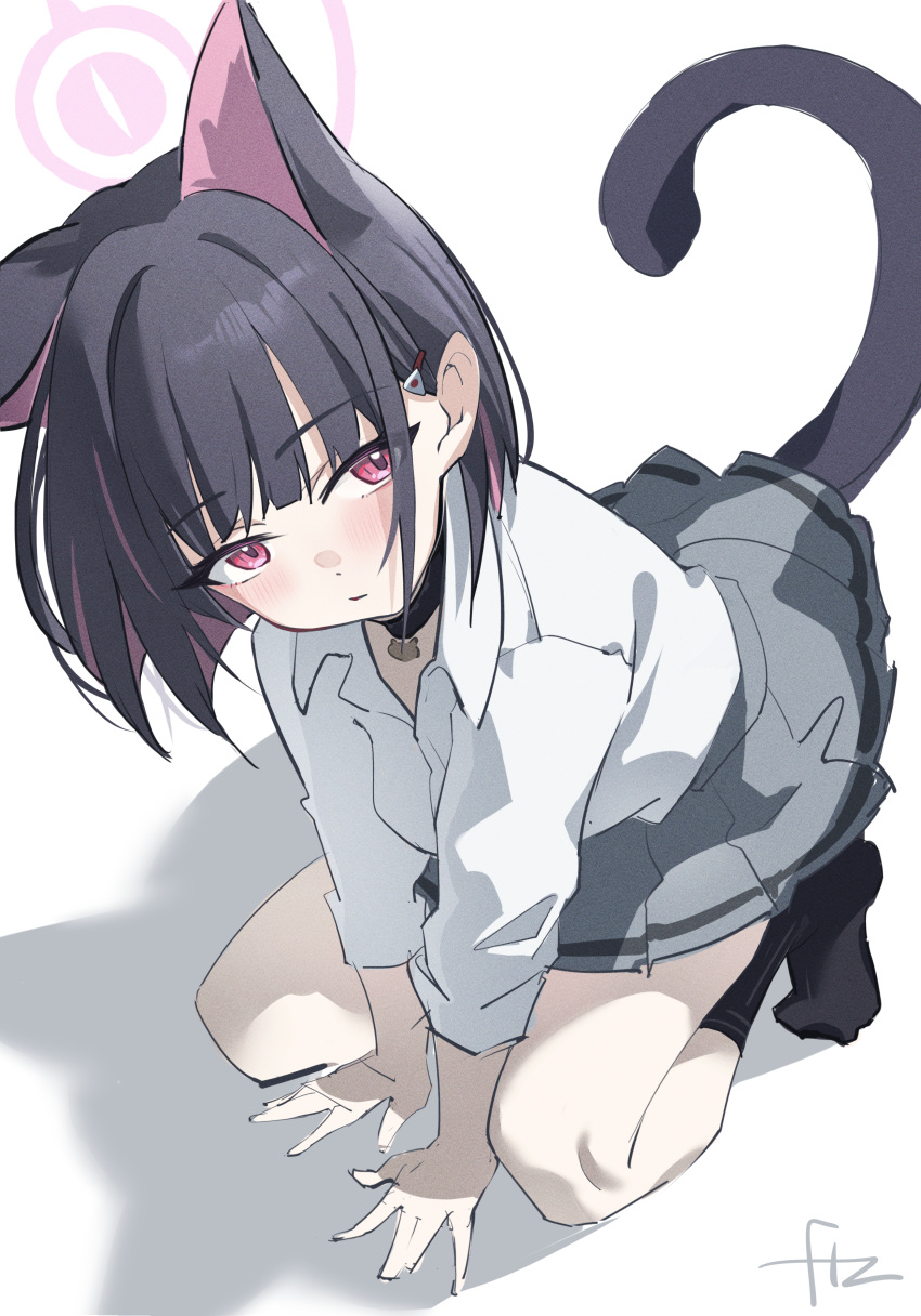 Safebooru - 1girl absurdres animal ears black hair black socks blue archive blunt bangs blunt ...