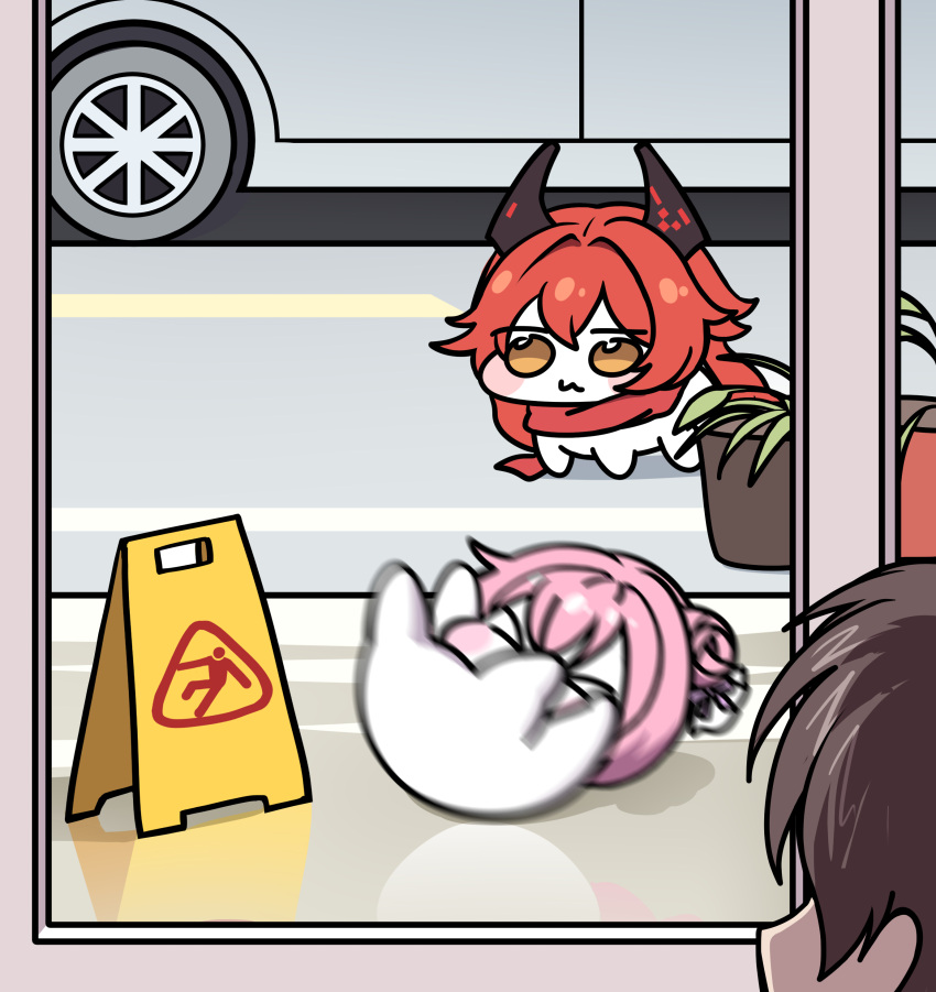 Safebooru - 1boy 2girls :3 absurdres car closed mouth commentary ...