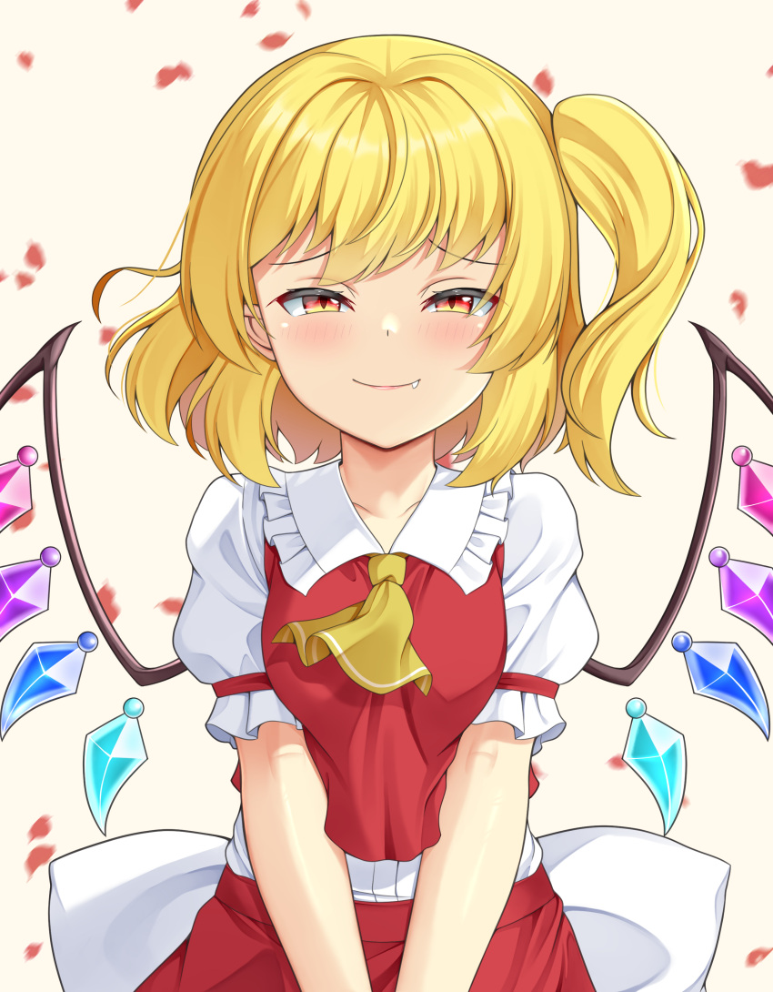 Safebooru - 1girl absurdres akasaka sato ascot blonde hair blush bow closed mouth commentary ...