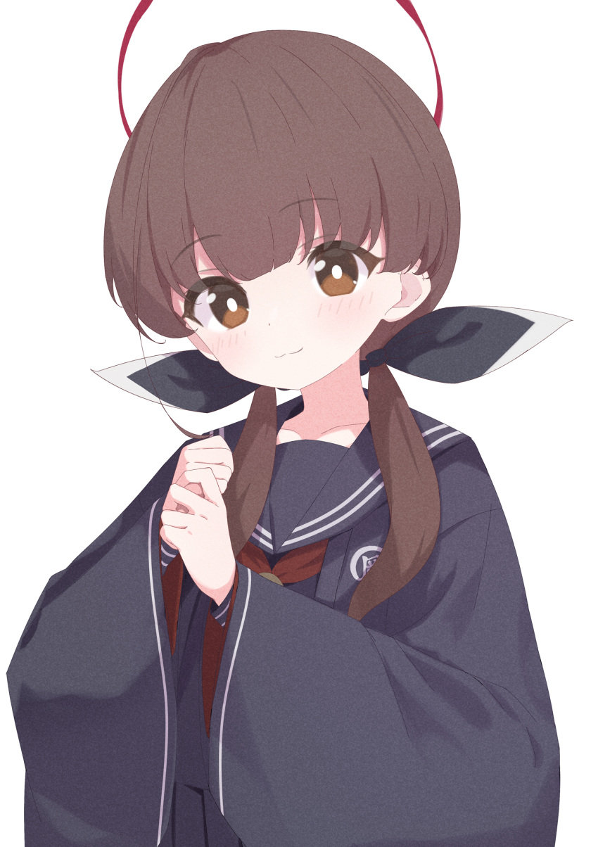 Safebooru - 1girl :3 black ribbon black sailor collar black serafuku ...