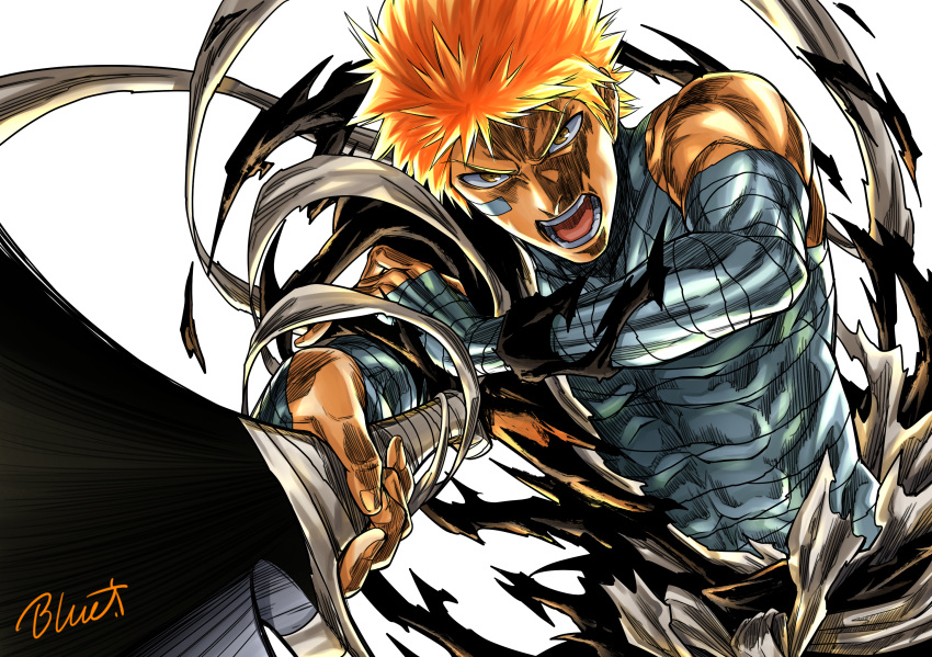 Safebooru - 1boy bandage on face bandaged arm bandaged chest bandaged ...