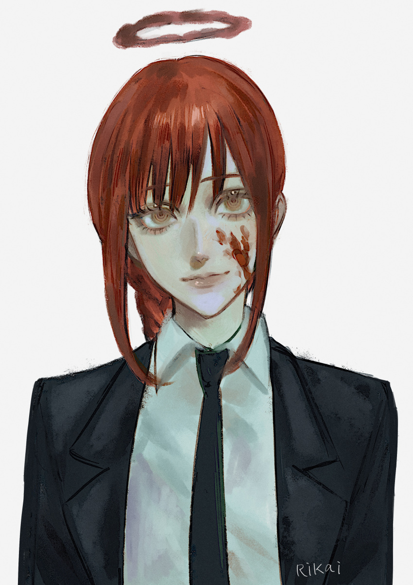 Safebooru - 1girl absurdres black necktie braid braided ponytail chainsaw man commentary formal ...