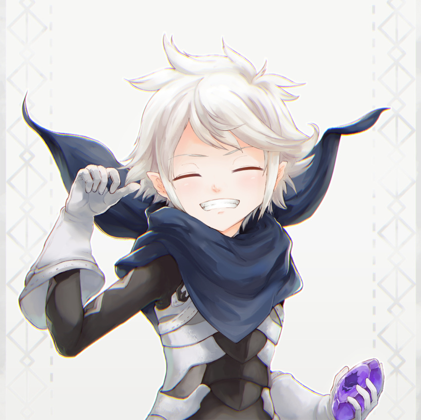 Safebooru - 1boy black scarf chibi-pit closed eyes commentary elbow ...