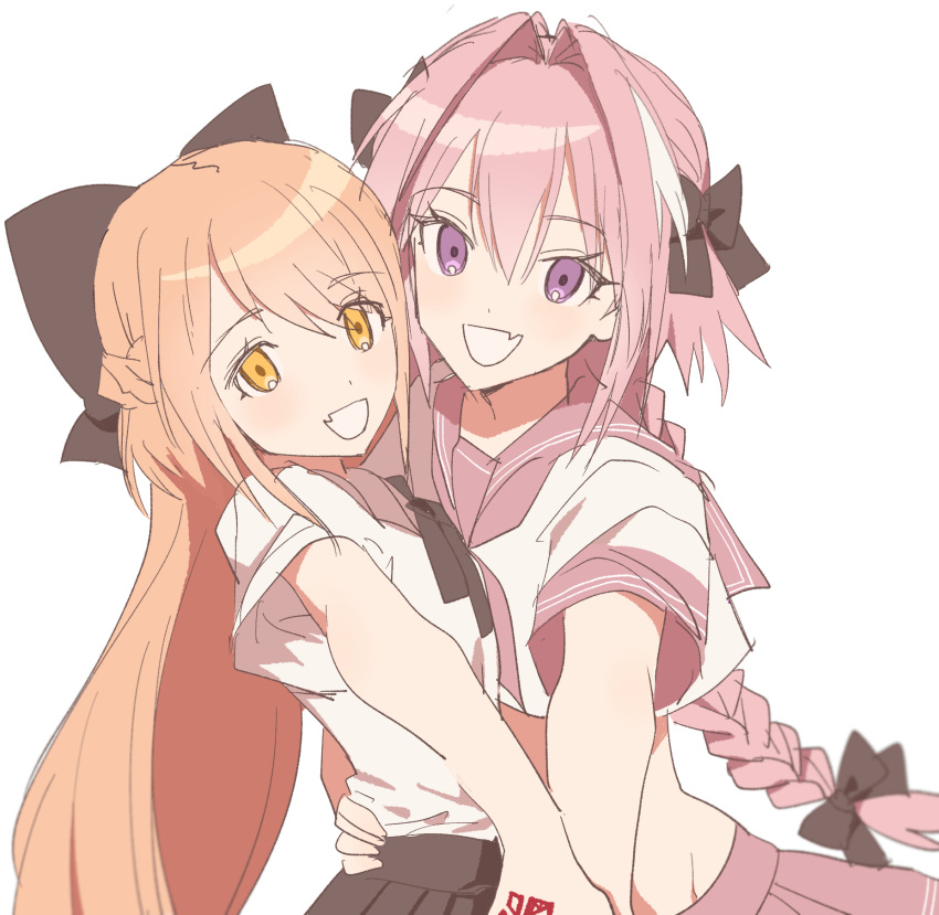 Safebooru - 1boy 1girl astolfo (fate) astolfo (sailor paladin) (fate) blonde hair blush bow ...