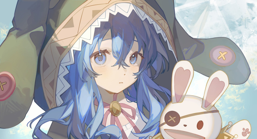 Safebooru - 1girl animal hood blue eyes blue hair crossed bangs date a live eyelashes hair ...