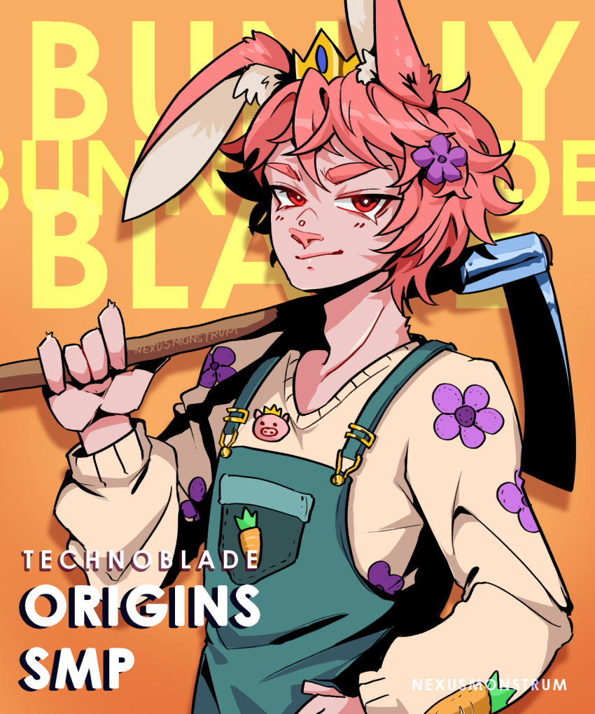 Safebooru - 1boy animal ears animal nose animification blue overalls ...