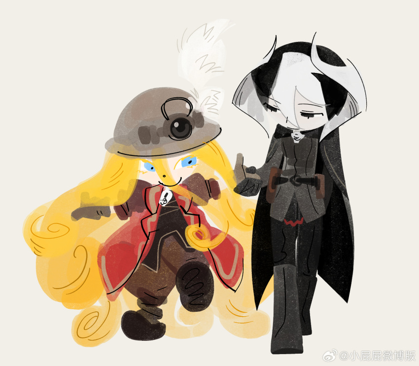 Safebooru - 2girls blonde hair chibi chibi only curly hair highres ...