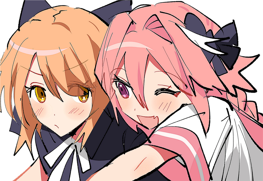 Safebooru - 1boy 1girl astolfo (fate) astolfo (sailor paladin) (fate) blonde hair blush bow ...