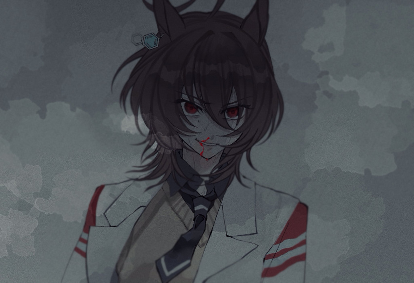 Safebooru - 1girl agnes tachyon (umamusume) ahoge animal ears black necktie blood brown hair ...