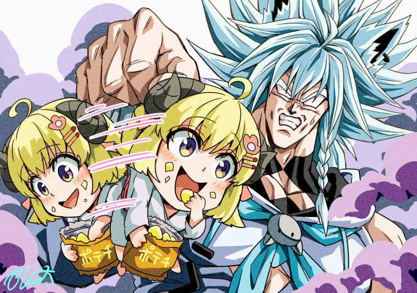 Safebooru - 2girls ahoge animal ears blank eyes blonde hair blue eyes ...