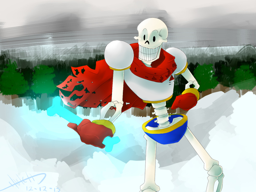 Safebooru - 1boy 2015 2d armor bone cape cowboy shot digital media e ...