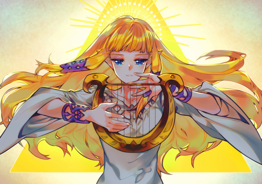 Safebooru - 1girl blue eyes blunt bangs blush bracelet closed mouth commentary dress english ...