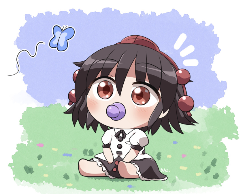Safebooru - 1girl aged down baby barefoot black hair black ribbon black ...