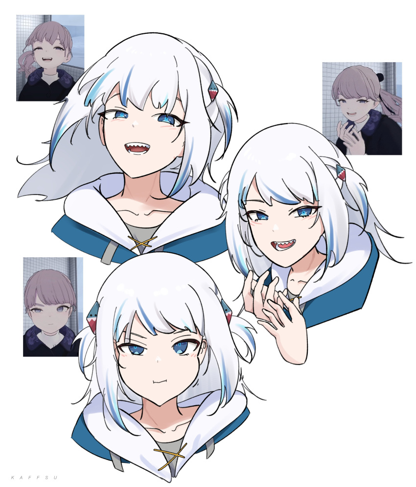 Safebooru - 1girl absurdres blue eyes blue hair blush collarbone english commentary eyebrows ...