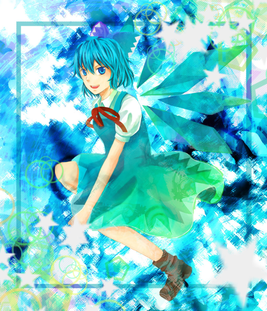 Safebooru 1girl Blue Bow Blue Dress Blue Eyes Blue Hair Bow Circle 9084