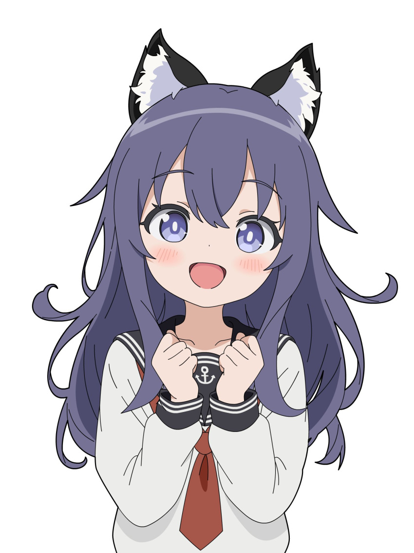 Safebooru - 1girl akatsuki (kancolle) anchor symbol animal ears black sailor collar blue eyes ...