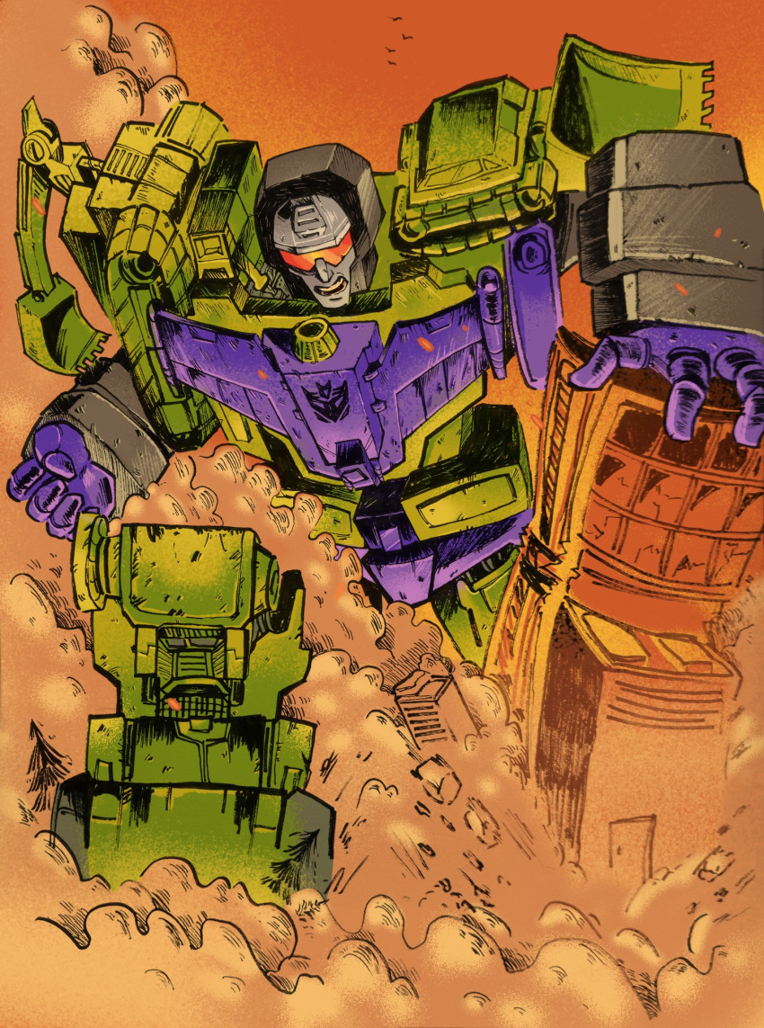 Safebooru - building clenched hand decepticon devastator (transformers) highres mecha mecha ...