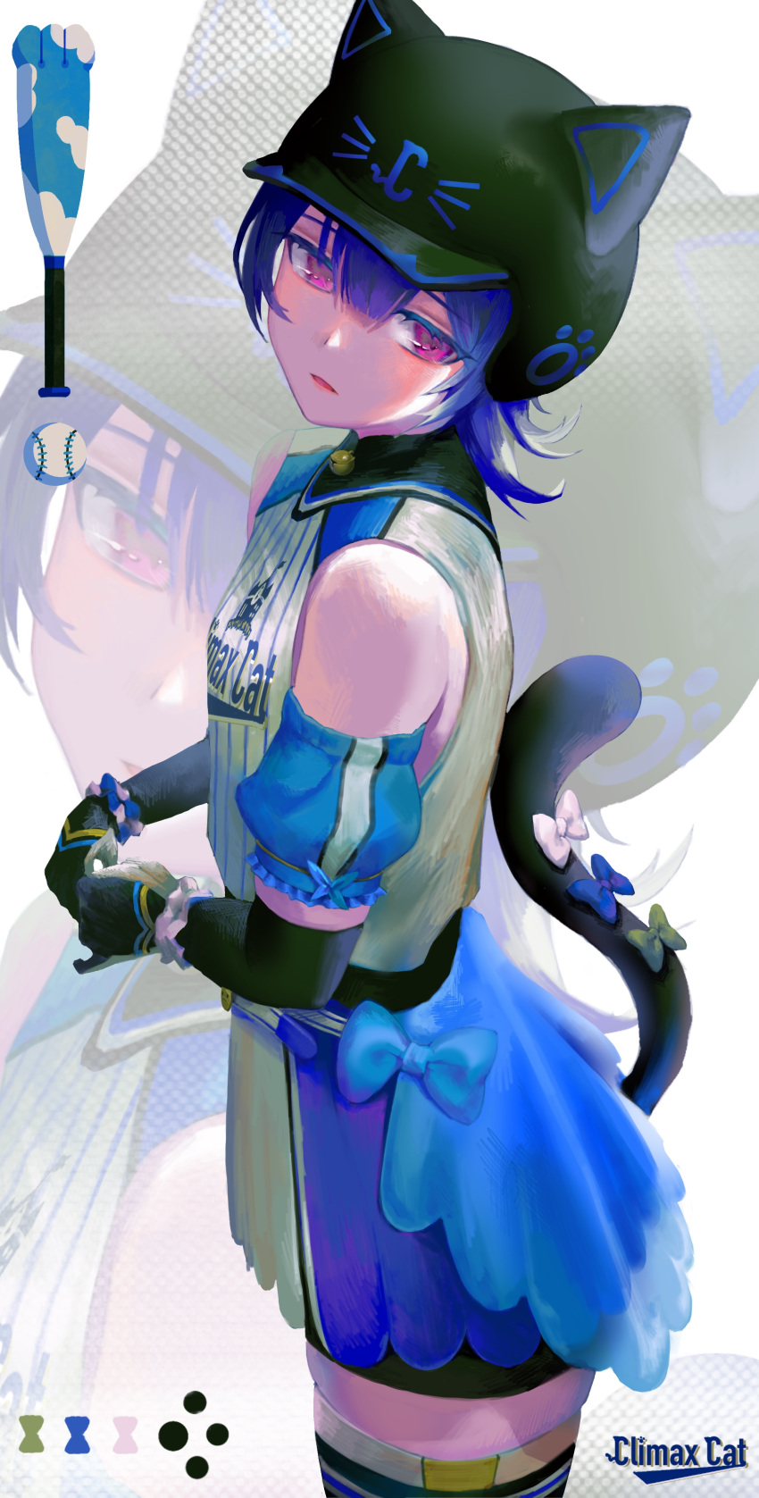 Safebooru - absurdres animal ear headwear baseball baseball bat ...