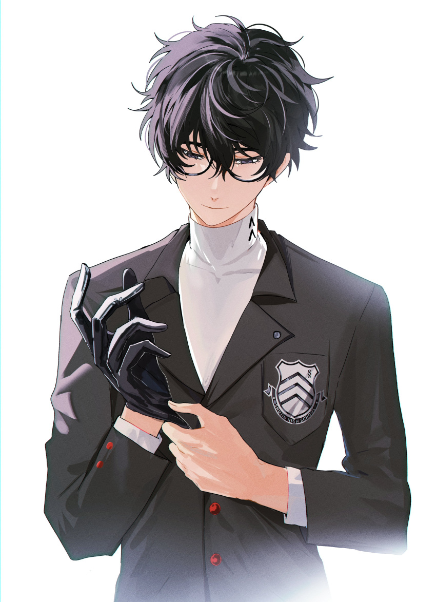 Safebooru - 1boy absurdres amamiya ren black gloves black jacket closed mouth fsmaichobpeg0 ...