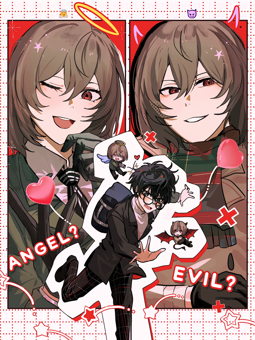 Safebooru - 2boys absurdres akechi gorou amamiya ren black hair brown ...