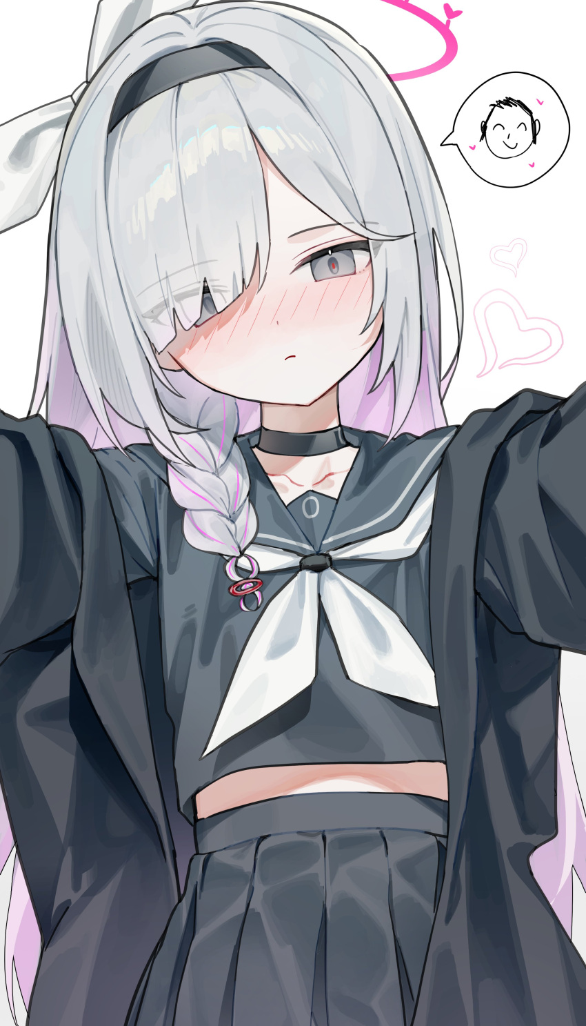Safebooru - 1girl absurdres black choker black coat black hairband ...